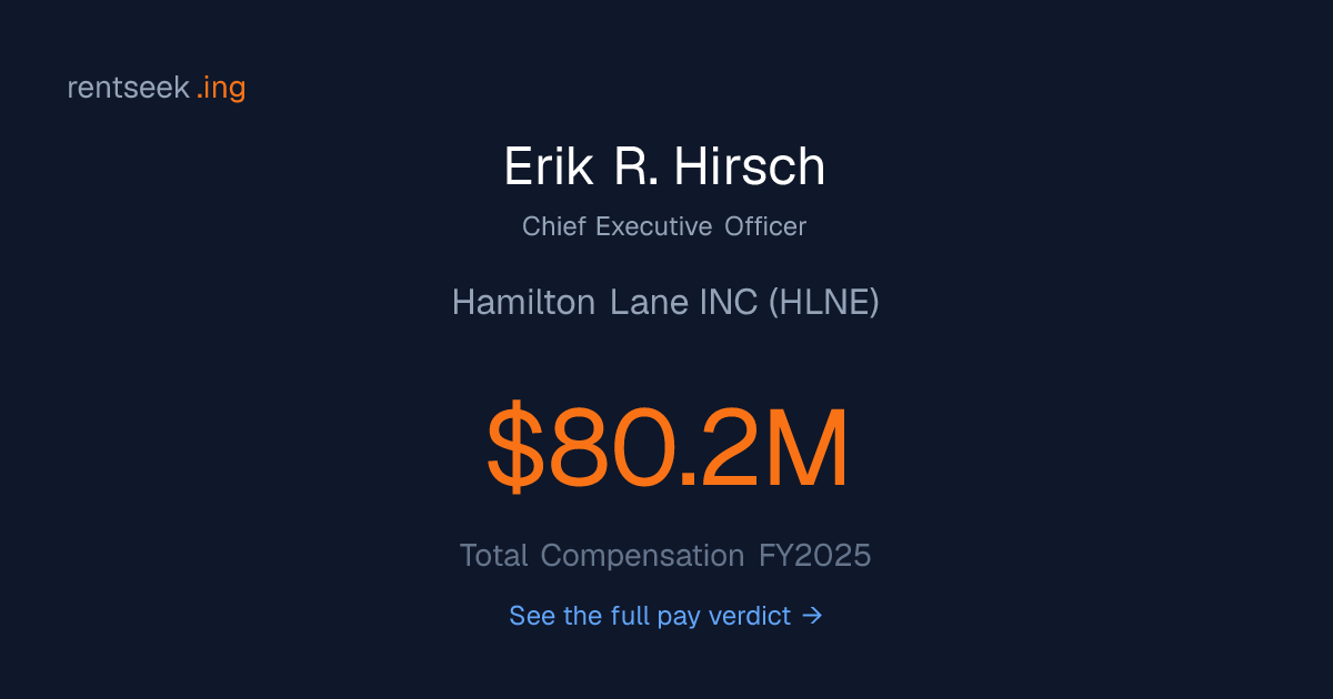 Hamilton Lane INC CEO Salary & Pay 2025: $80.2M (HLNE) | rentseek.ing